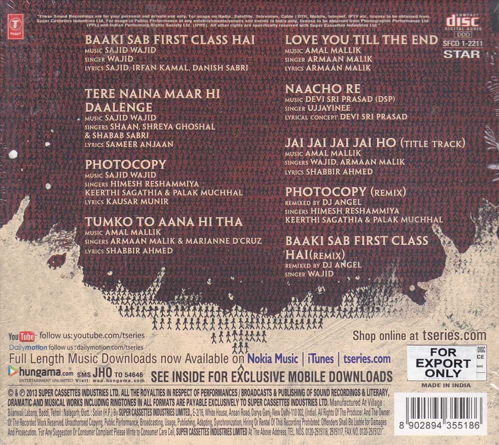 Description - Jai Ho Hindi Audio CD
