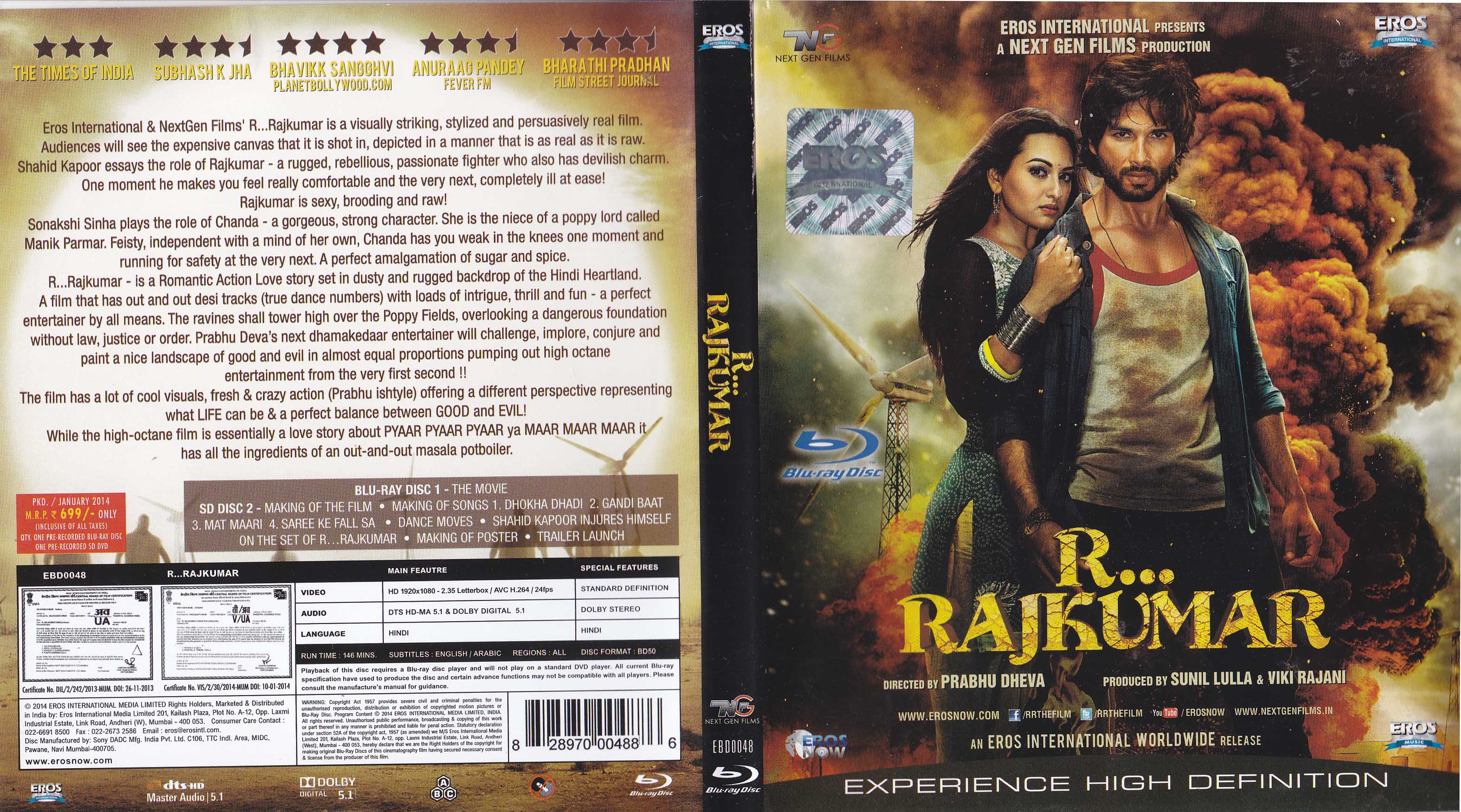 Description - R Rajkumar Hindi Blu Ray
